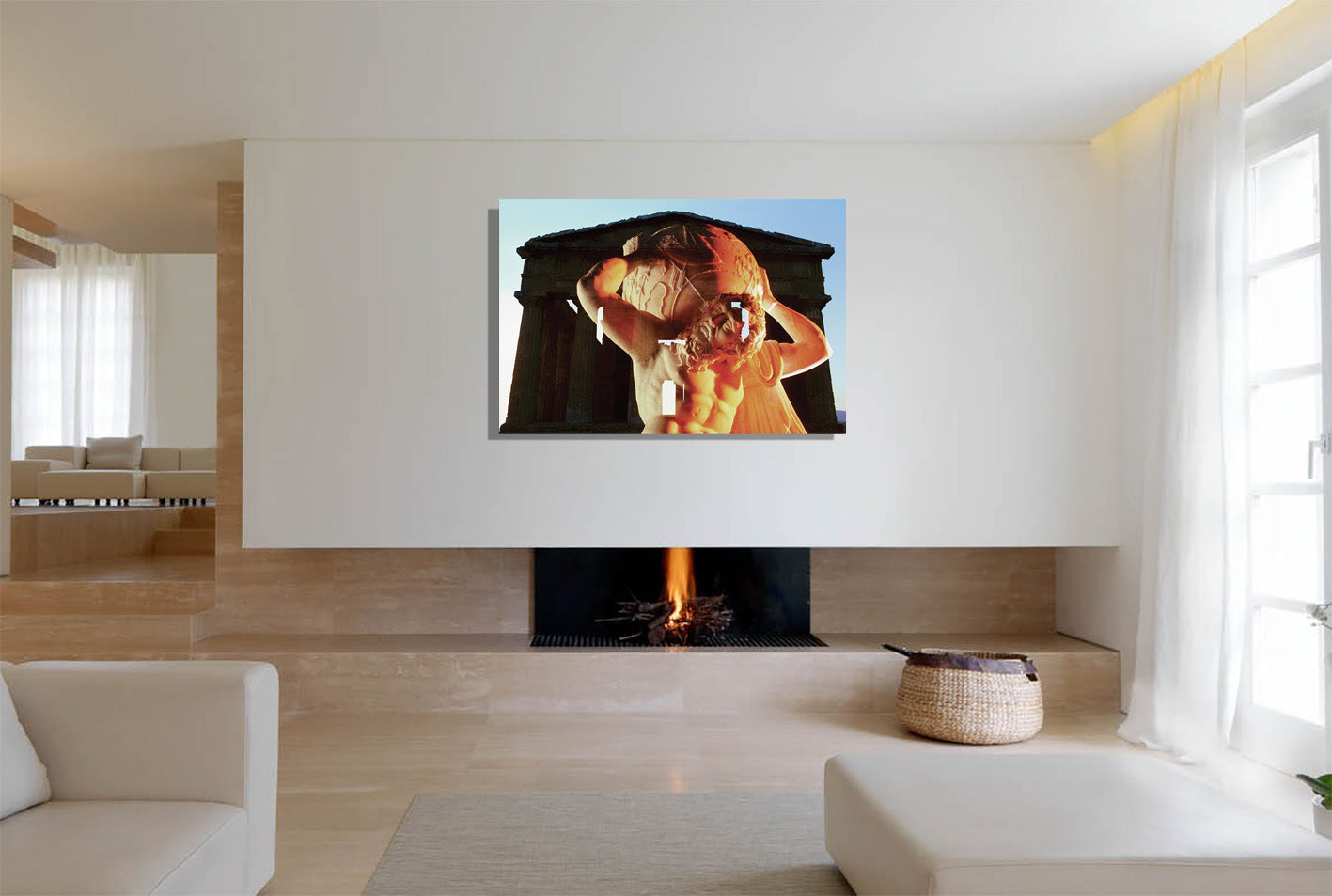 Atlas Temple Neptune Canvas - Mythological Titan Art | Storaro Art ...